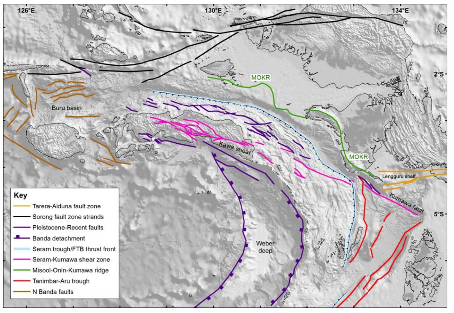Ure 6 - map of simplified major structures identified in the