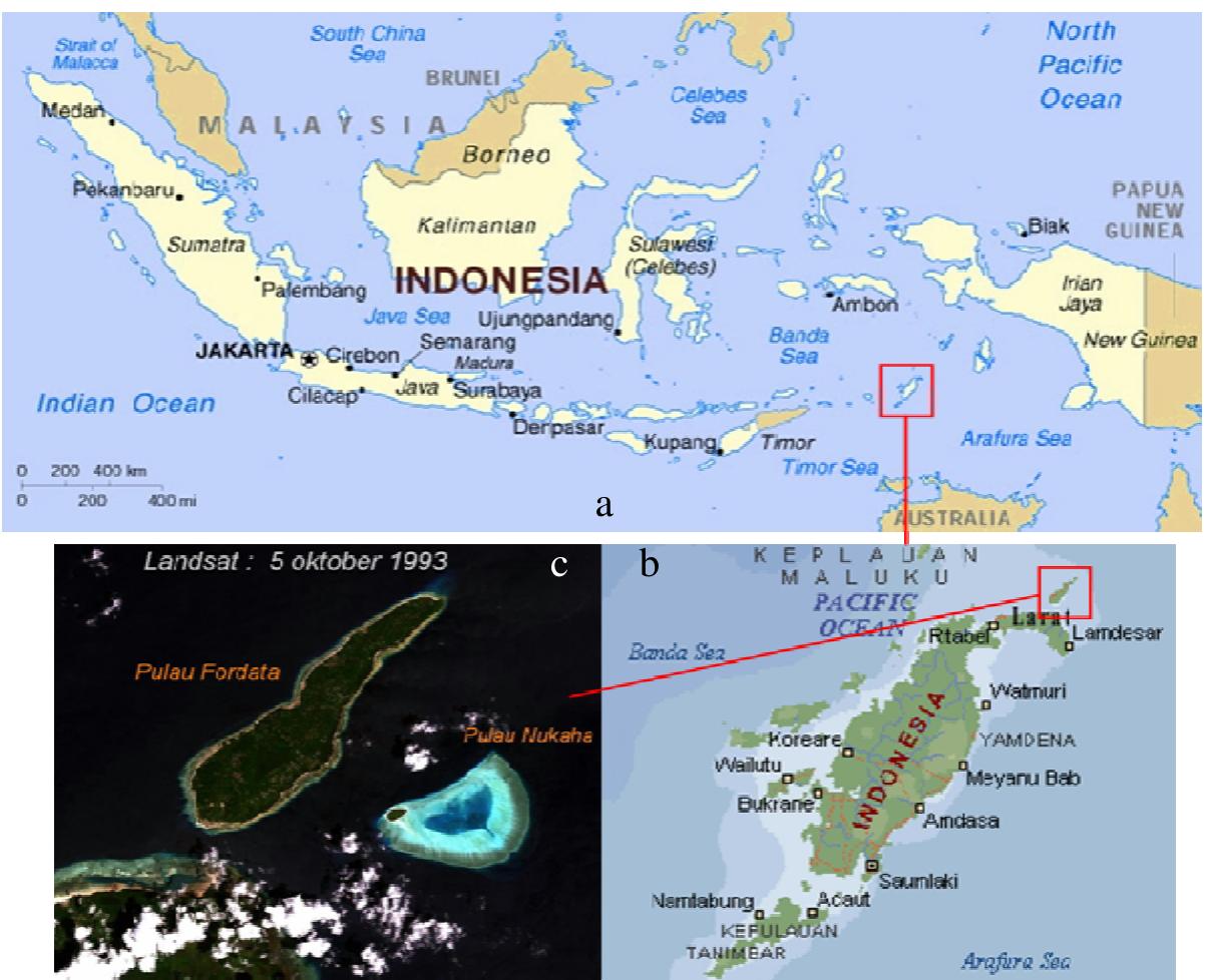 Map of indonesia (a) indicating the tanimbar archipelago