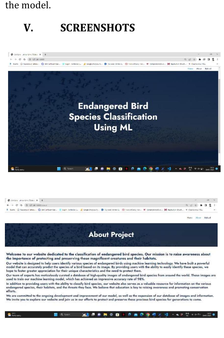 Figure 4 - Endangered Bird Species Classification Using