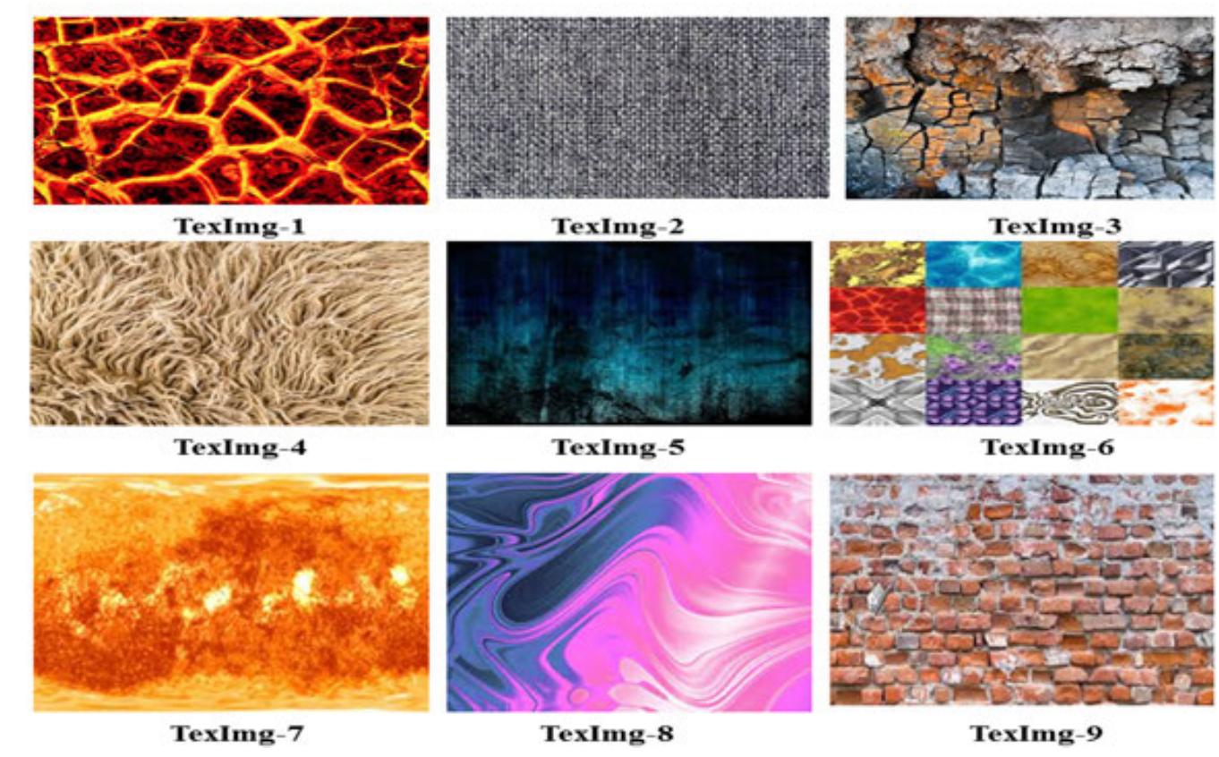 Datasets of the texture images. table 9. different texture