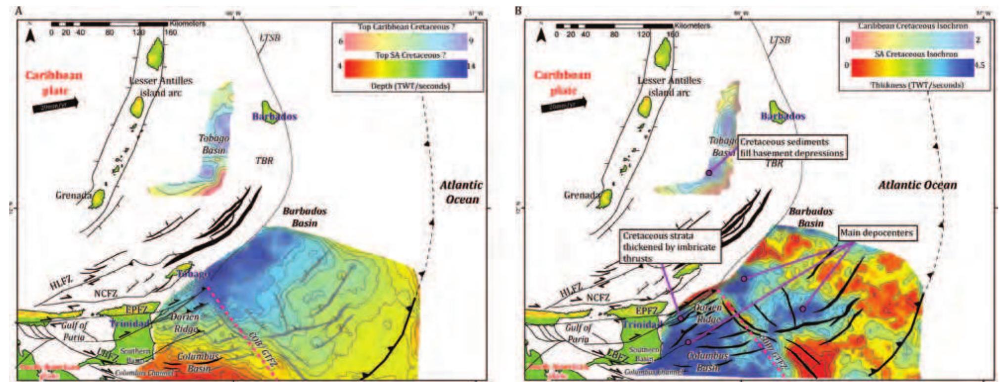 (a) structure map of the top cretaceous interpreted on the