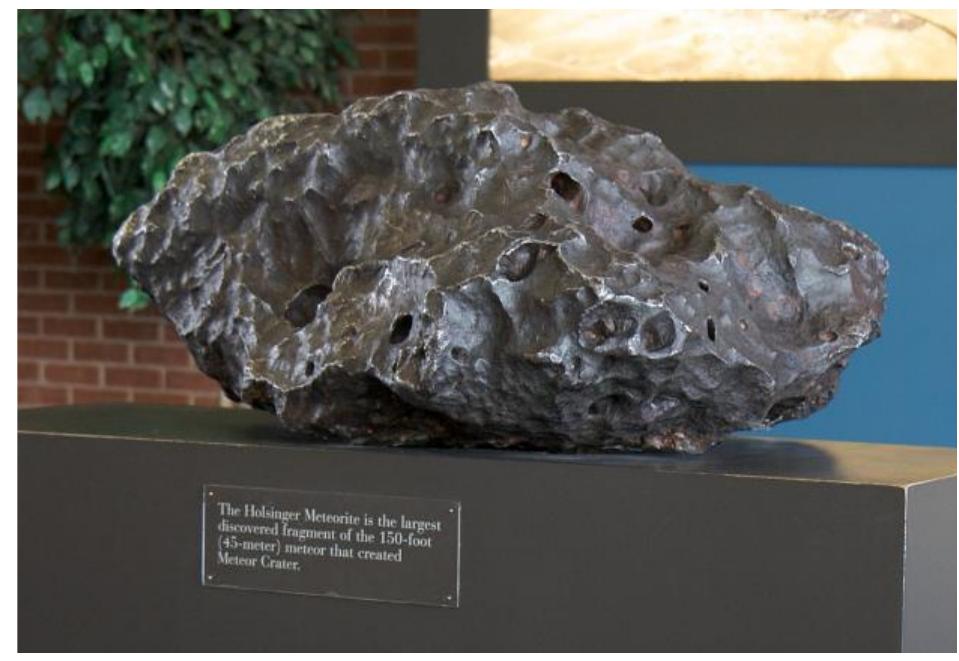 | the holsinger meteorite, the largest piece of the canyon