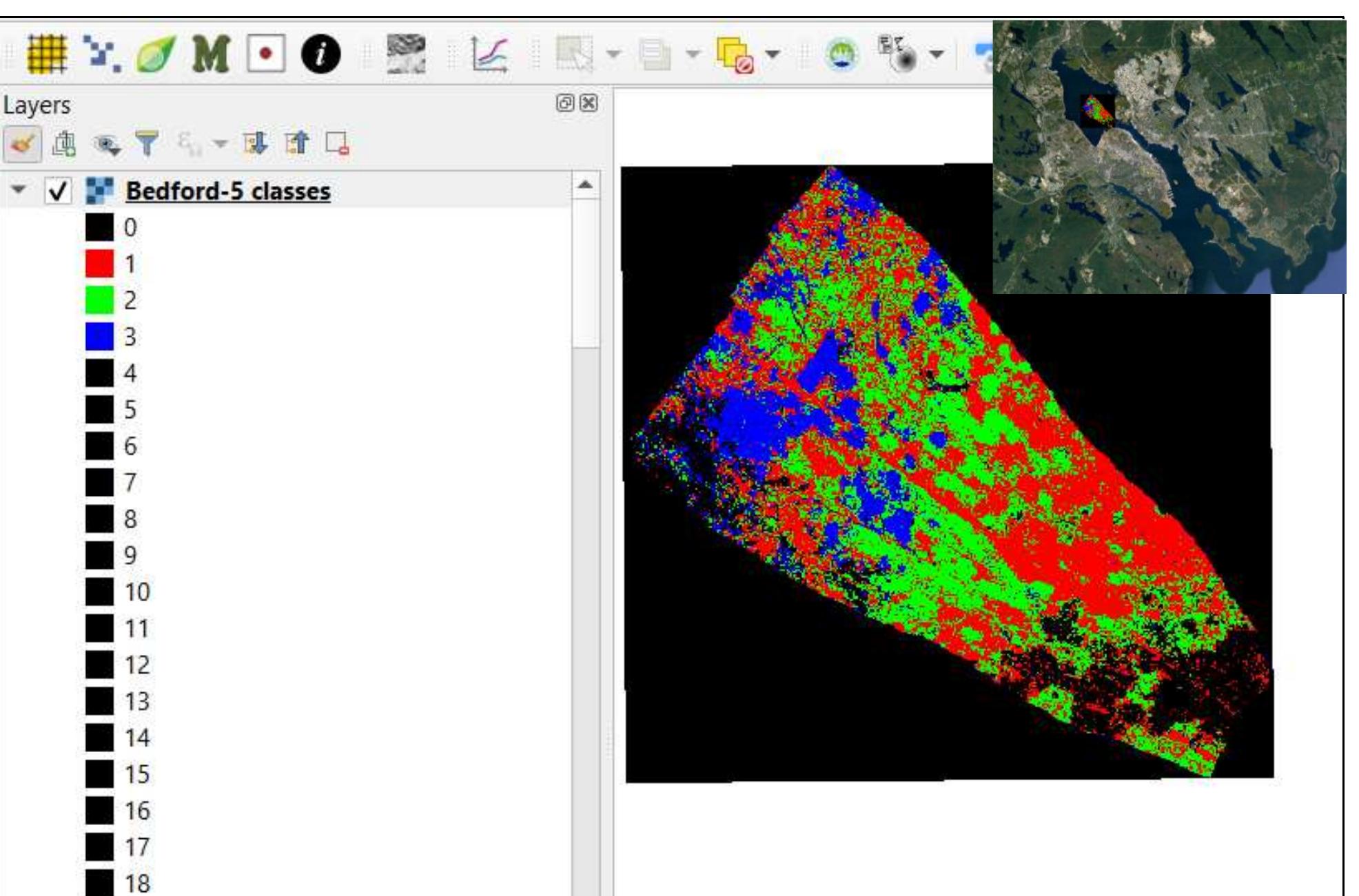 Classification with five classes using demo data (from