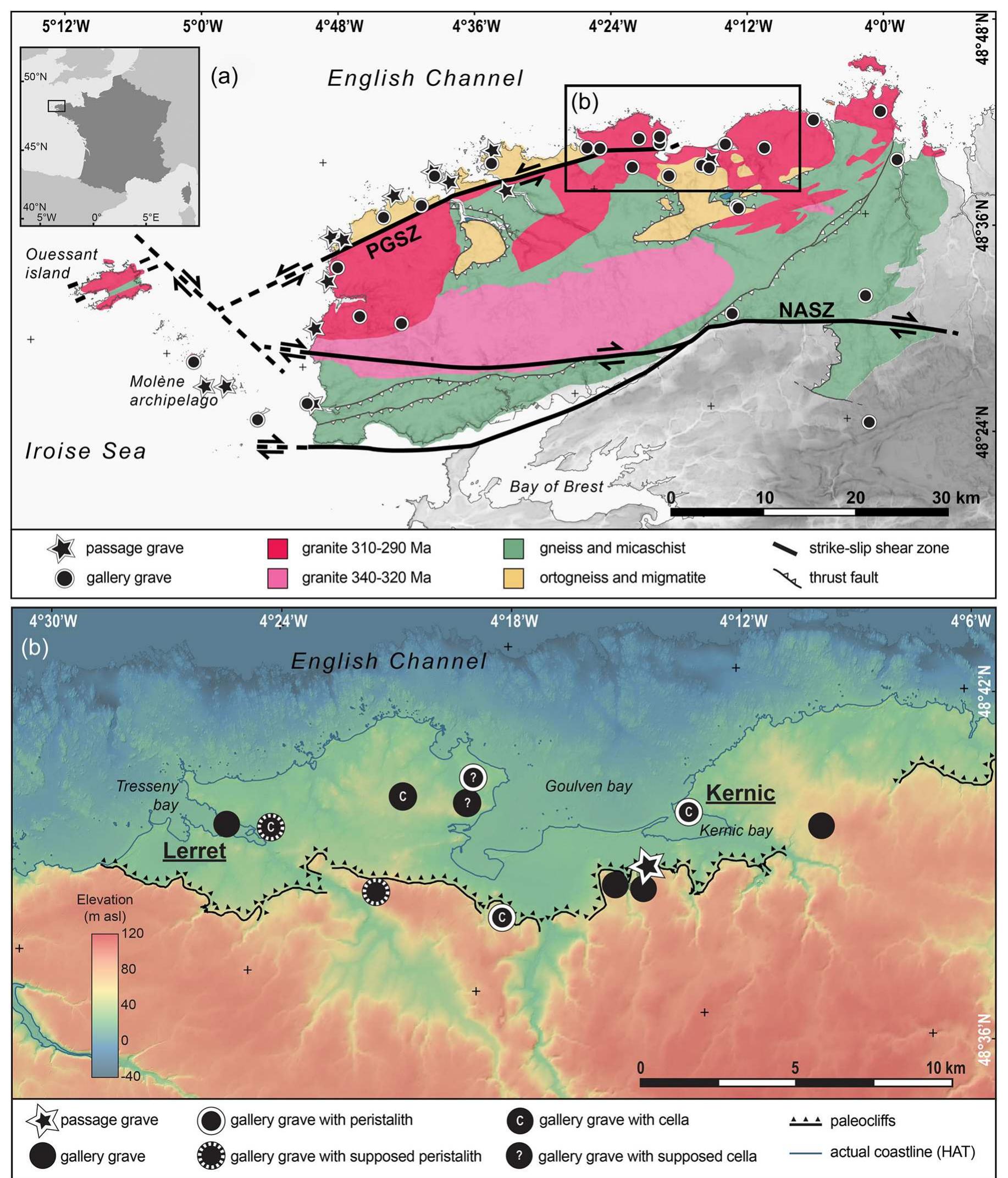 Location maps of neolithic megaliths (including the lerret