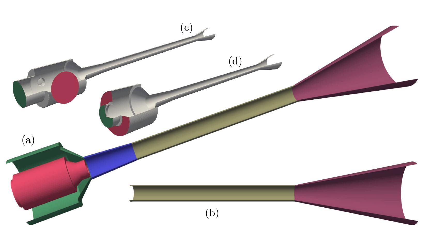 (a) schematics of an axisymetric ejector comprising a nozzle