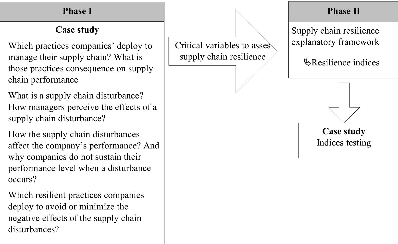 Describing supply chain resilience phenomena.