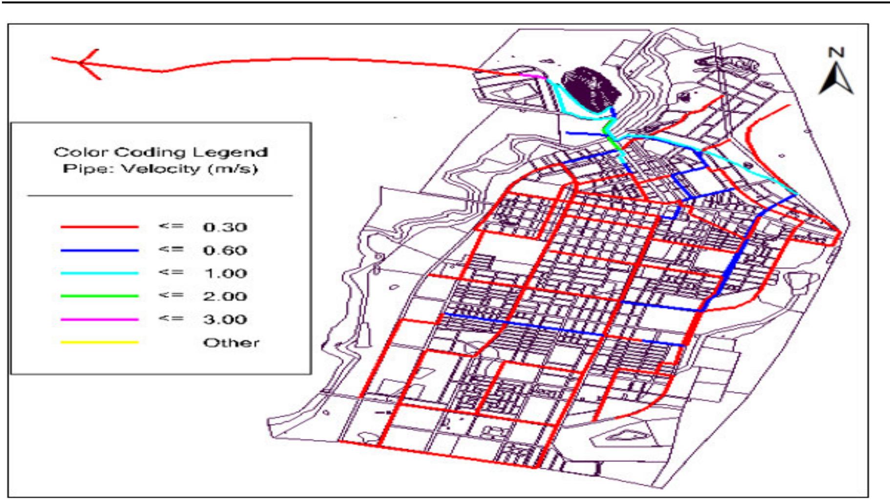 2 map of velocity existing distribution system at phd