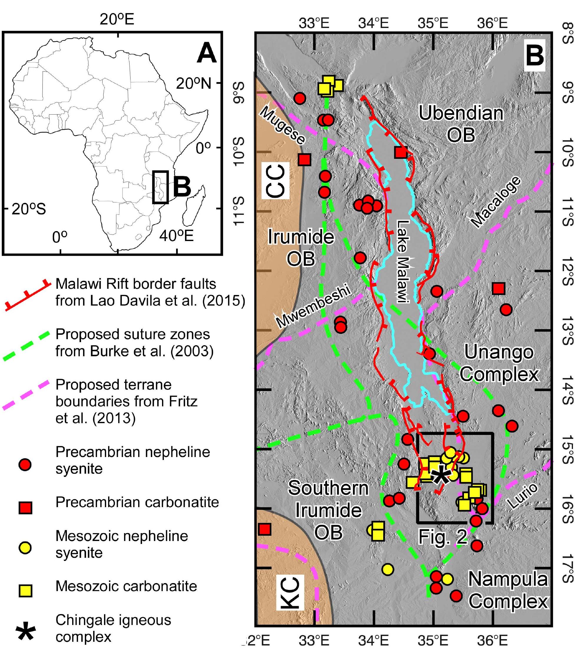 Figure 2 - Structure and tectonic setting of the Chingale