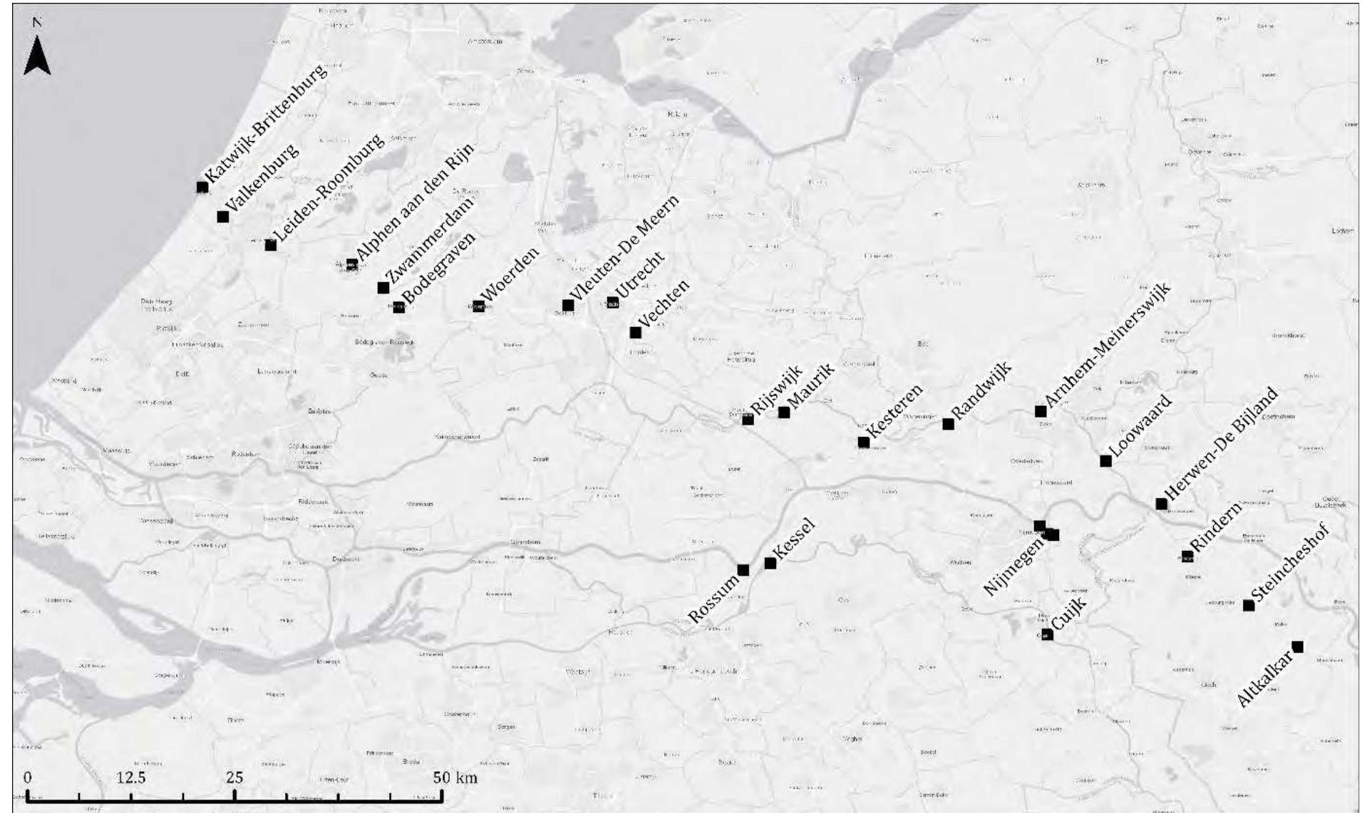 5. diachronic overview of roman fort locations in the