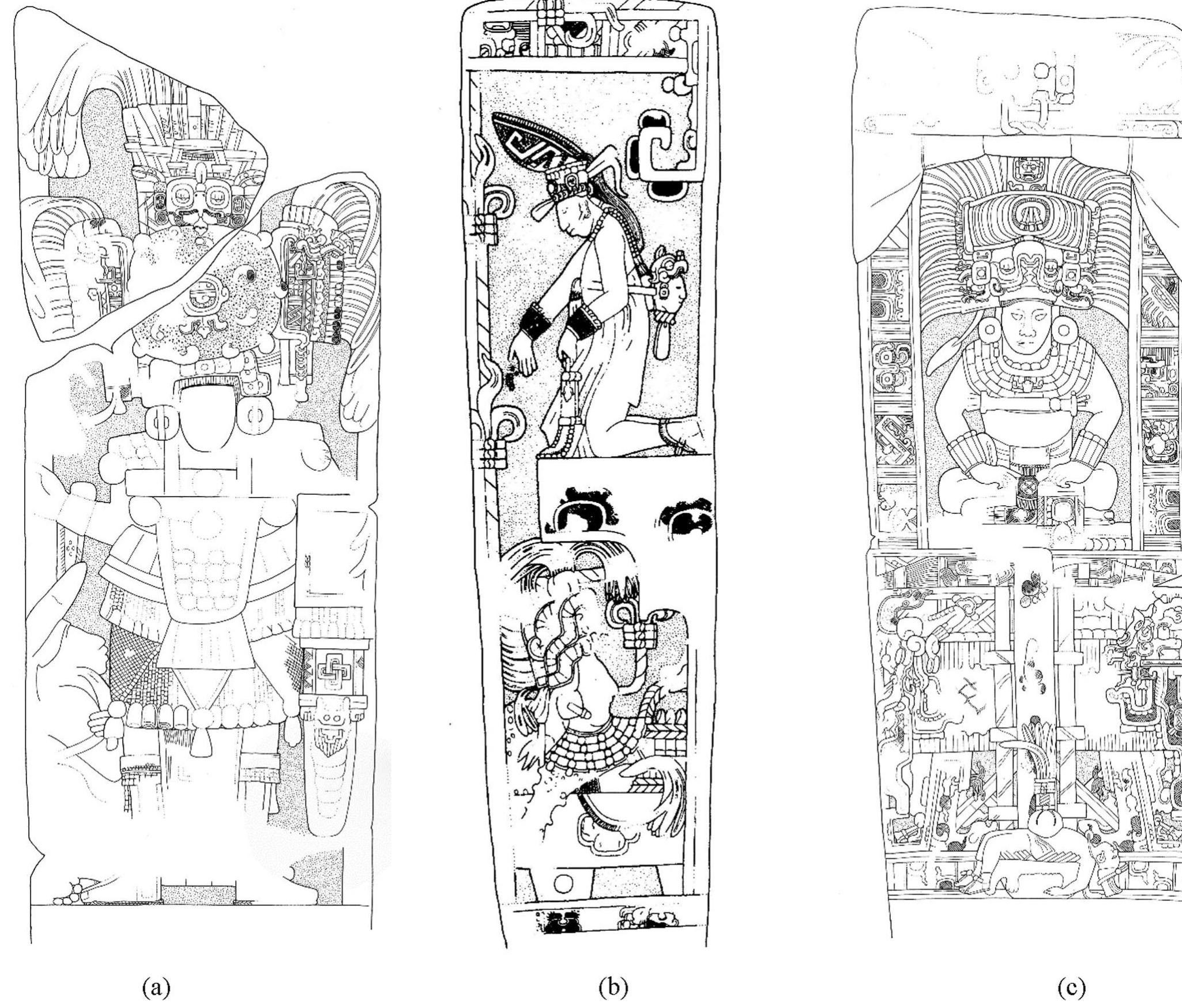 Depictions of piedras negras ruler 4 as (a) a warrior on