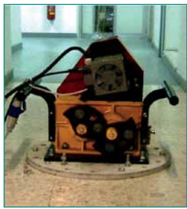 a vibrodyne used to apply an input to a building.