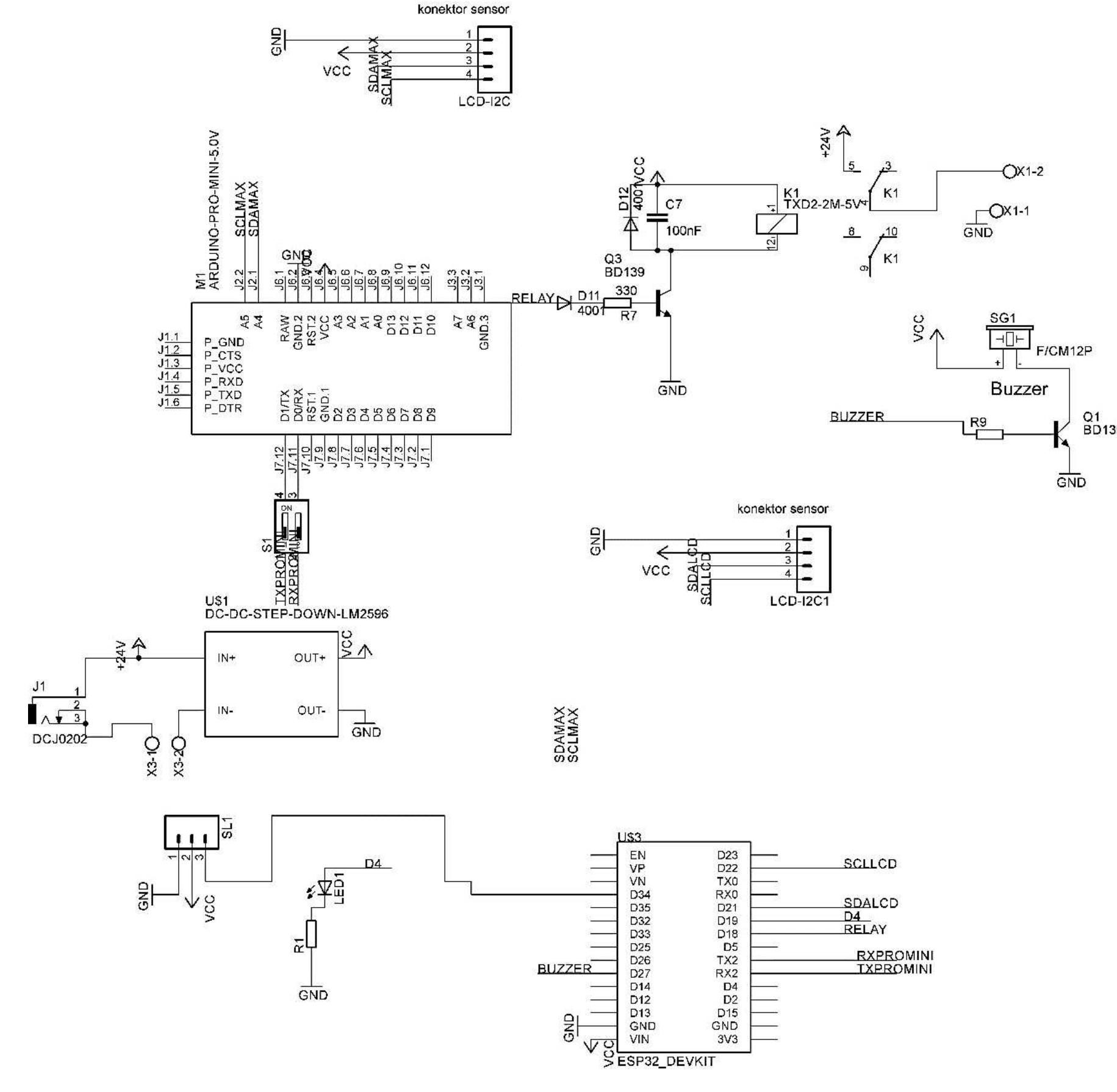 Schematic circuit of real-time stress detection and
