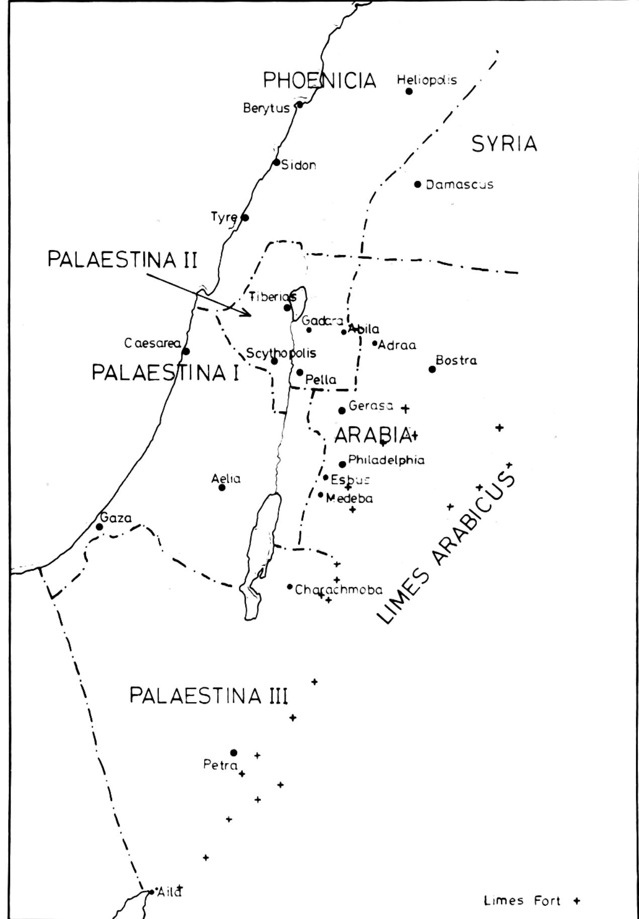 1. map of the decapolis in byzantine period (a. northedge,
