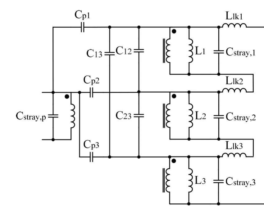 Equivalent circuit model of a high-voltage switching