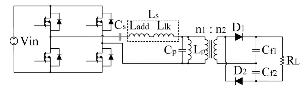 Schematic of the prototype dc/dc converter table 2