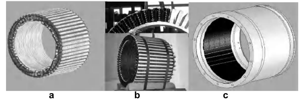 10. a) external rotor motor; b) stator; c) rim rotor with pm