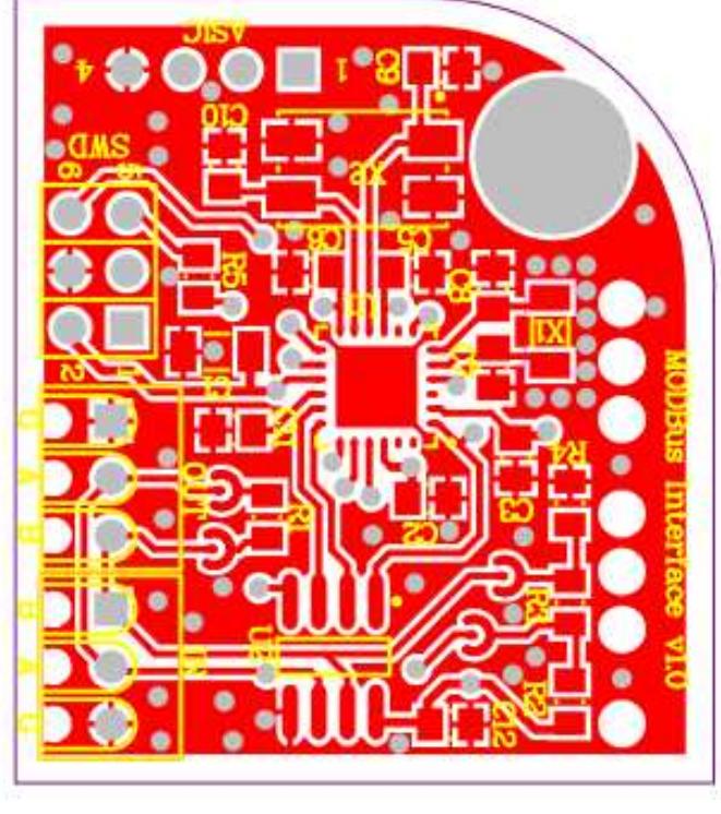 B.2: top layer modbus interface pcb layout. 3.2 modbus