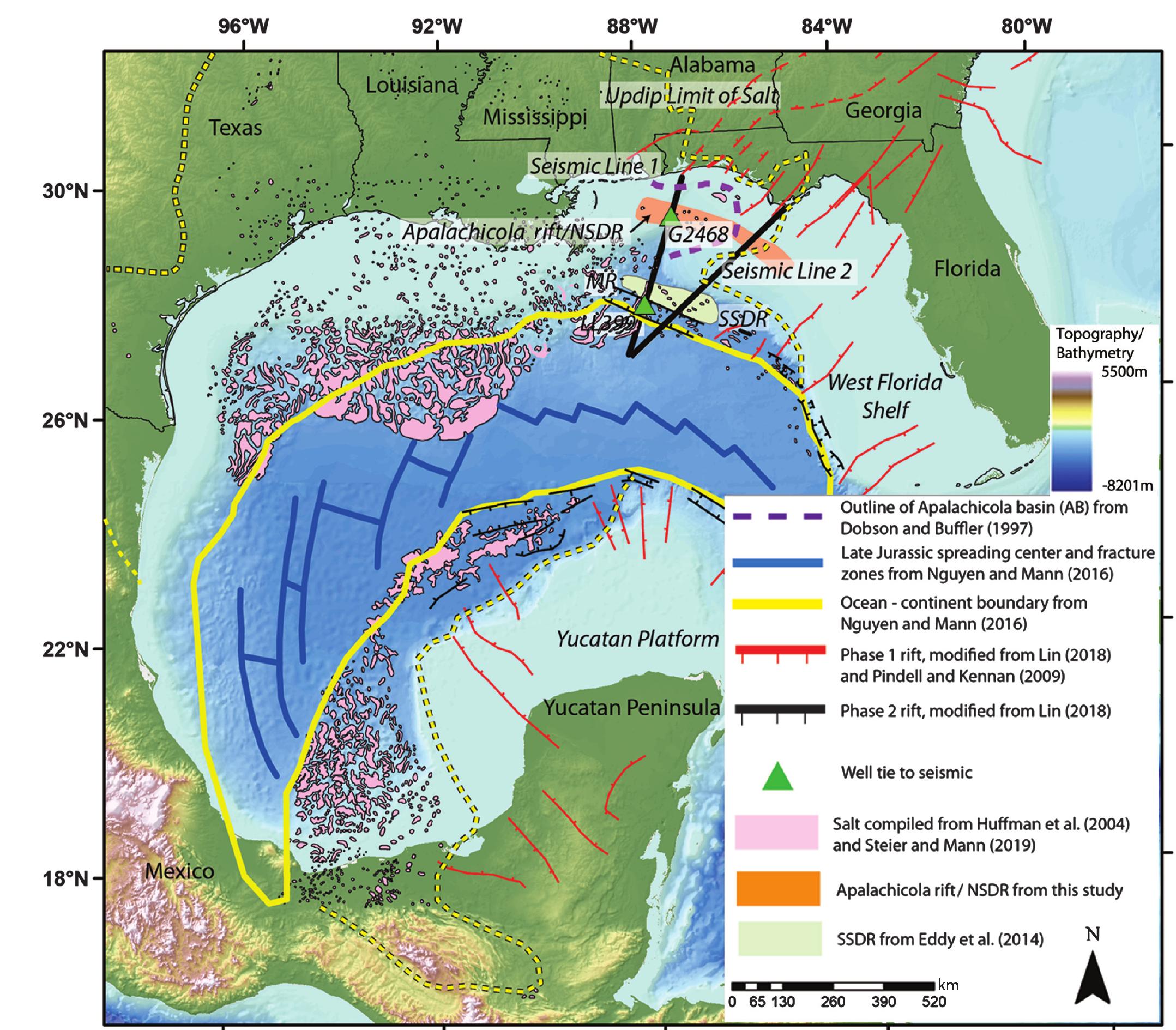 Tectonic map of the eastern gom showing the location of our