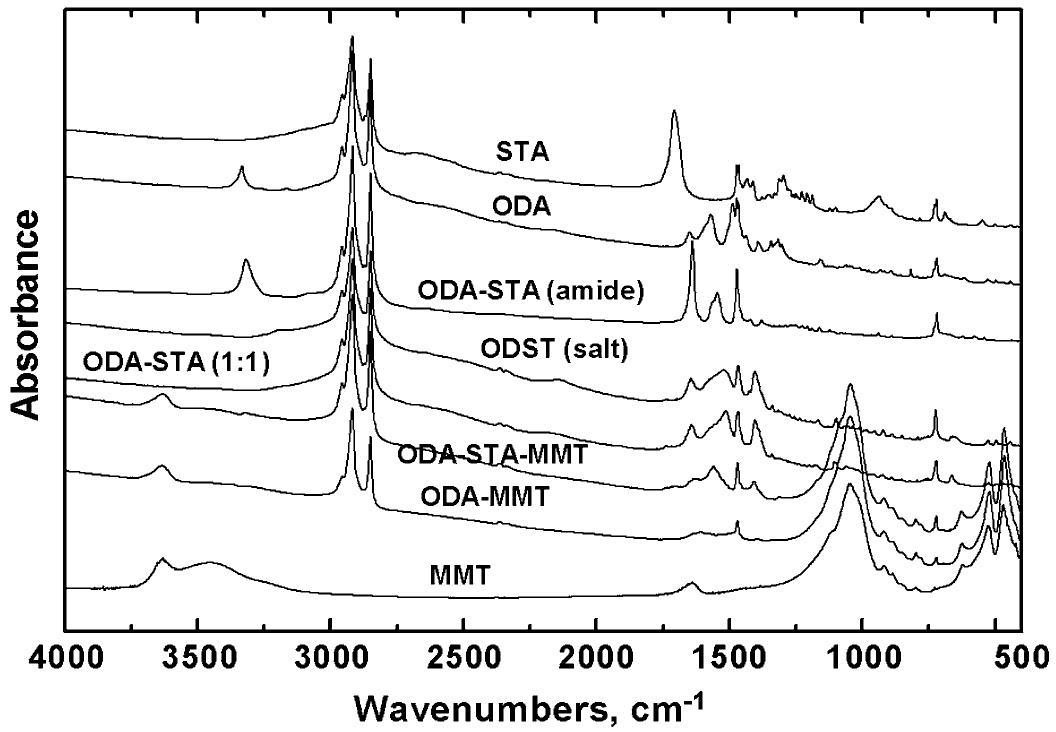 Comparison of ftir spectra of the host structure