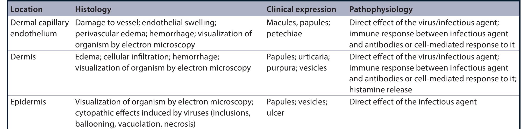 Pathogenesis of the infectious exanthems: blood-borne