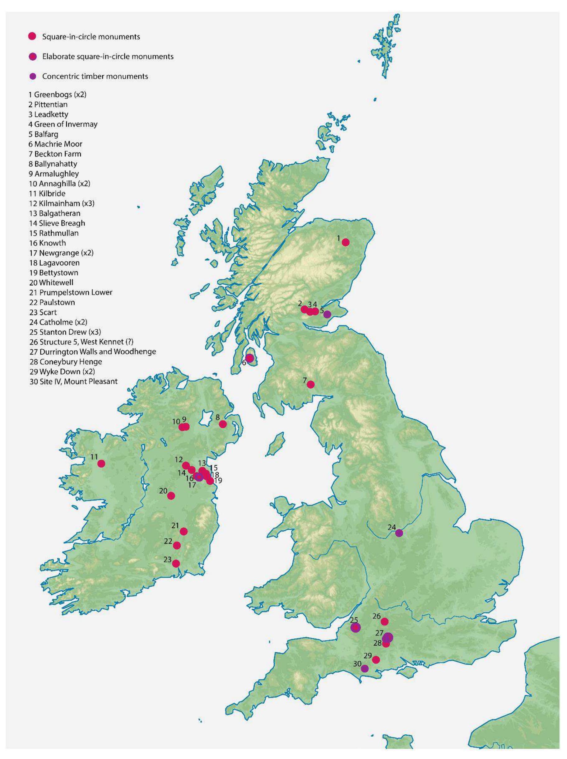 map of the british isles showing the location of