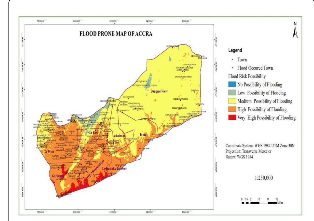 Flood prone map of accra. flood prone maps have played