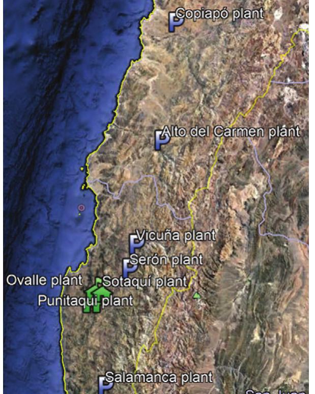 Plant distribution map.