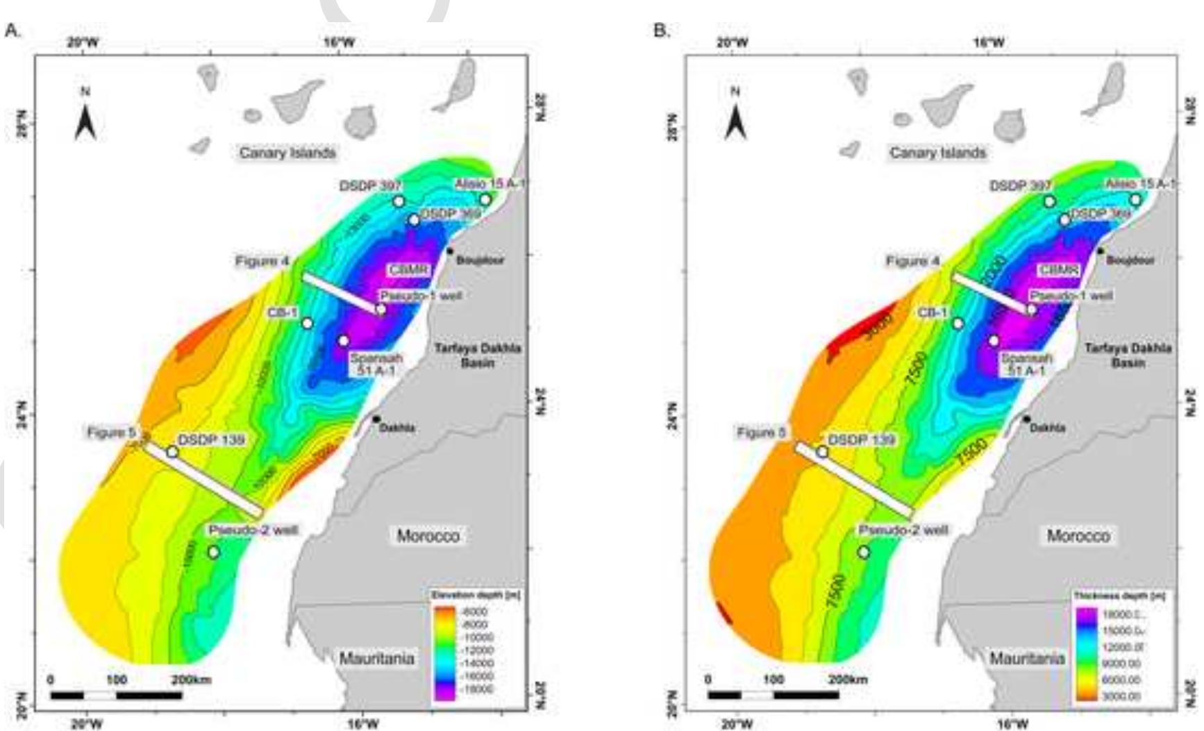 A. top basement depth structure map in the northeastern part