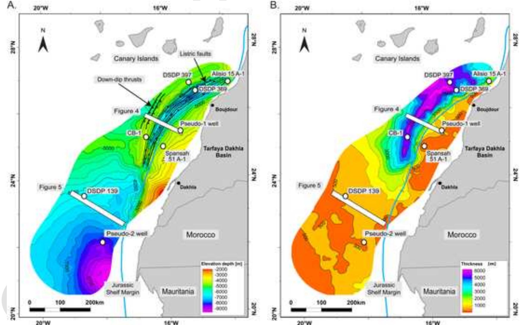 A. top berriasian depth structure map showing listric normal