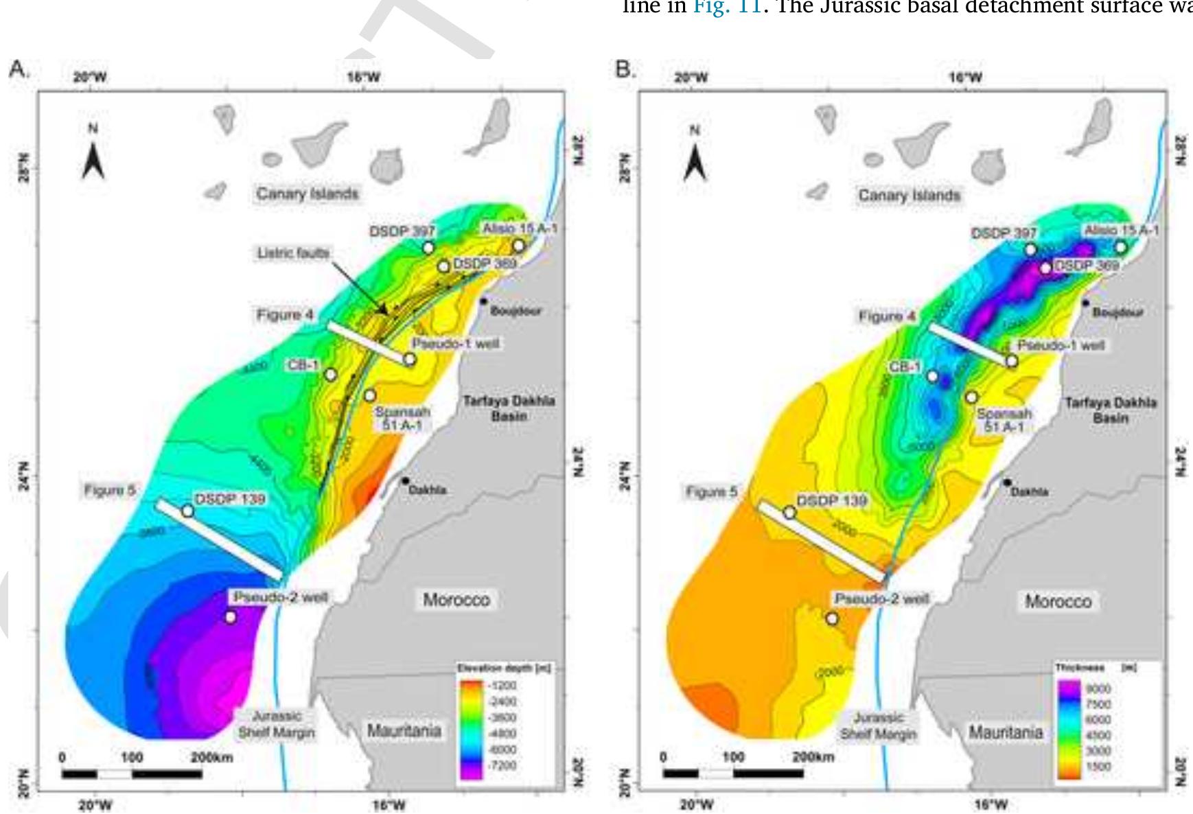 A. top lower cretaceous depth structure map showing the zone