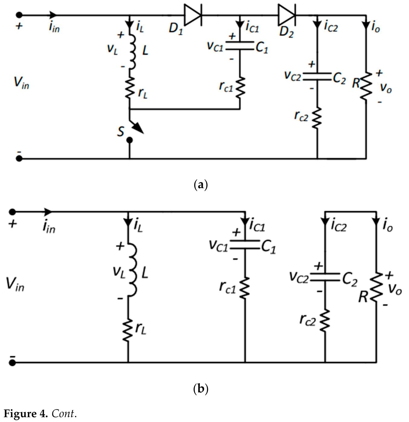 The circuit diagram of the super-lift luo dc-dc converter,