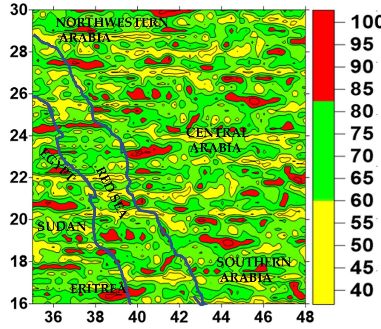 Gradient map. figure 4. curie point depth map.