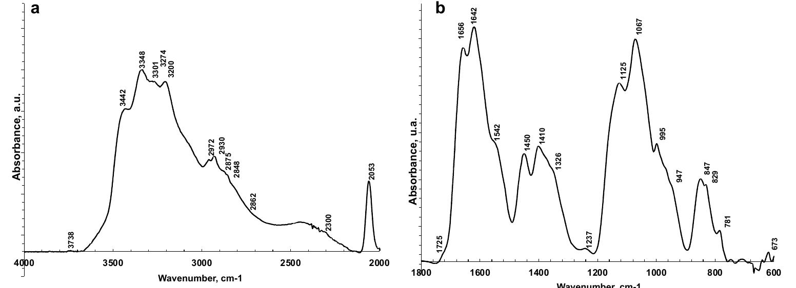 Representative atr-ftir spectra of saliva analyzed as is in