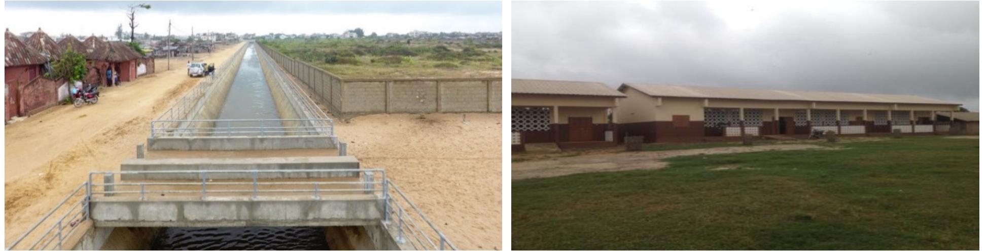 Classroom modules at tchicomey (lokossa) storm drain in