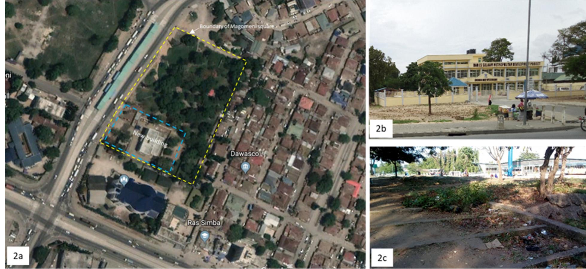 A) location of magomeni square [m1], 2b new building