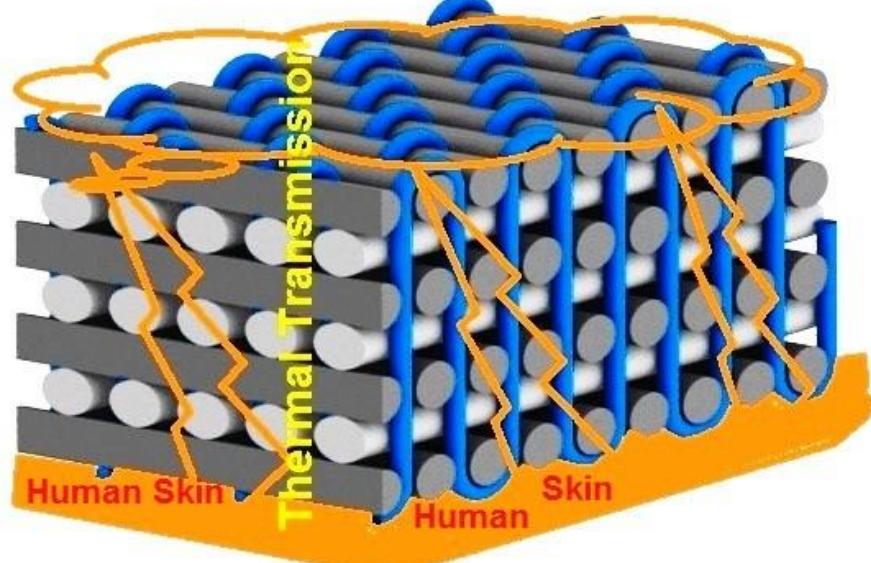 Thermal conduction from human skin to clothes. thermal