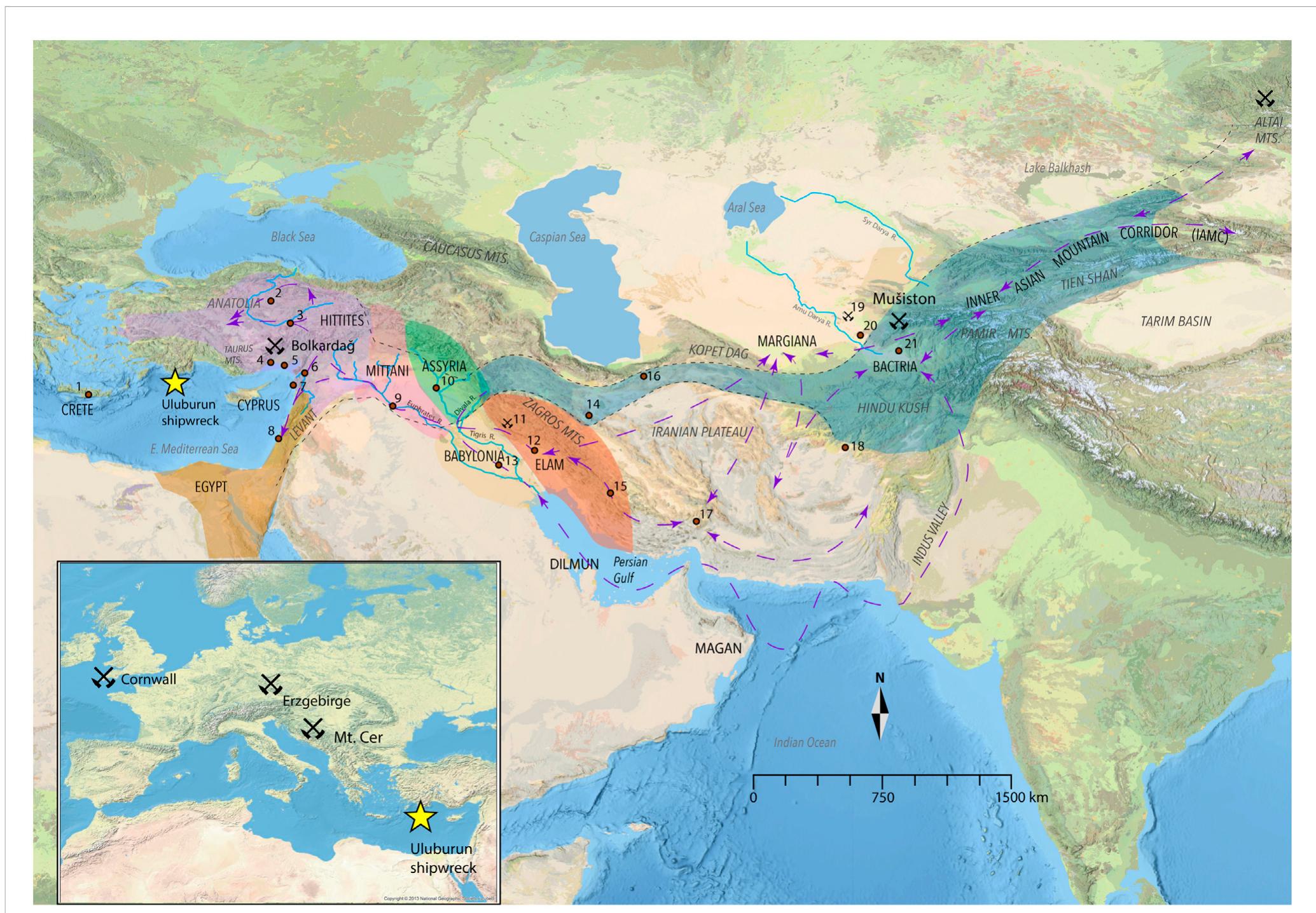 Original map of the near east and central asia from powell