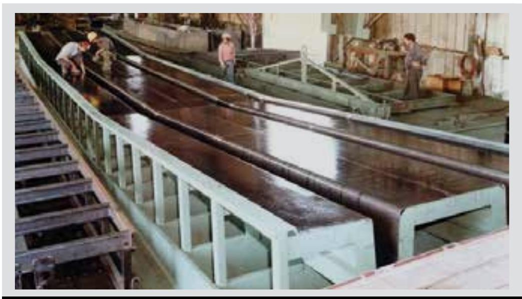 Concave formwork for parking ramp double tee. courtesy of