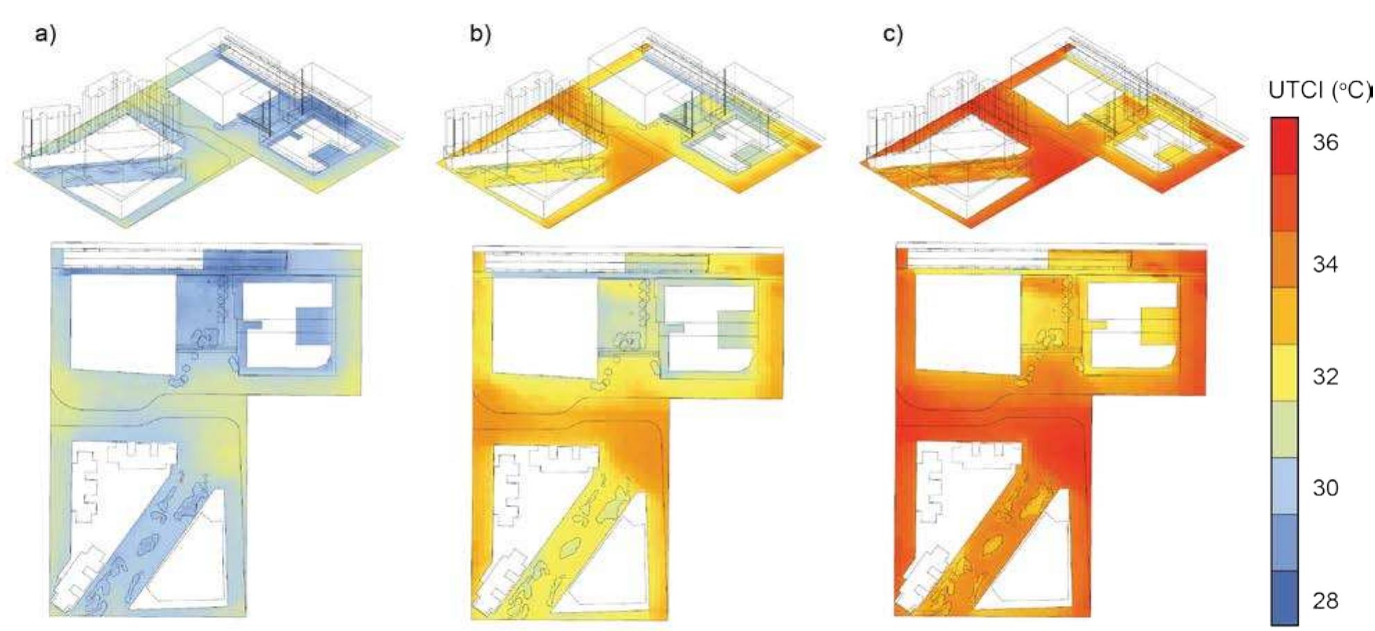 Maps of average utci over the singapore cold week (a),