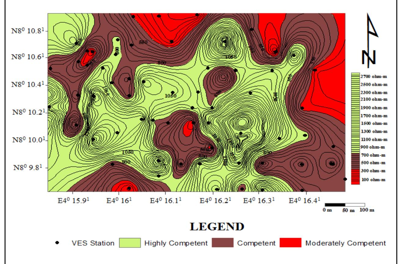 Using [2], soil resistivity-competence classification, the