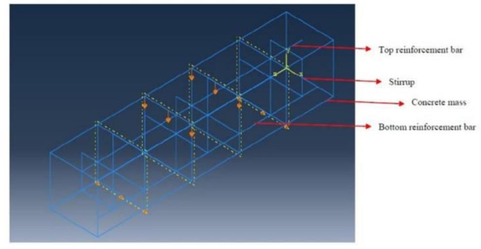 -14. geometry of beam model. the beam was modelled as a 3d
