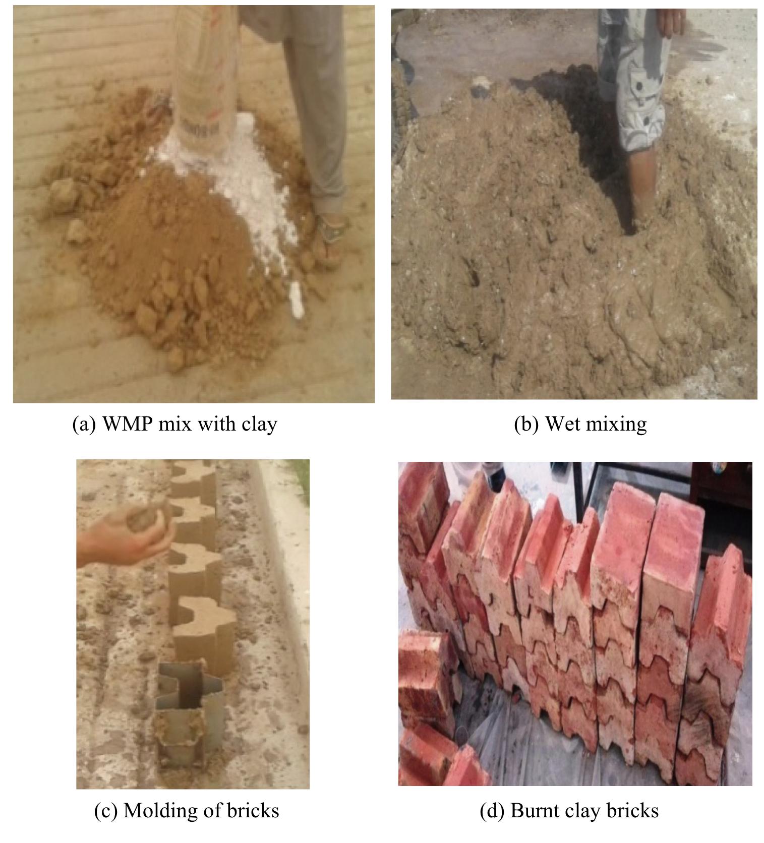 Manufacturing process of interlocking bricks.