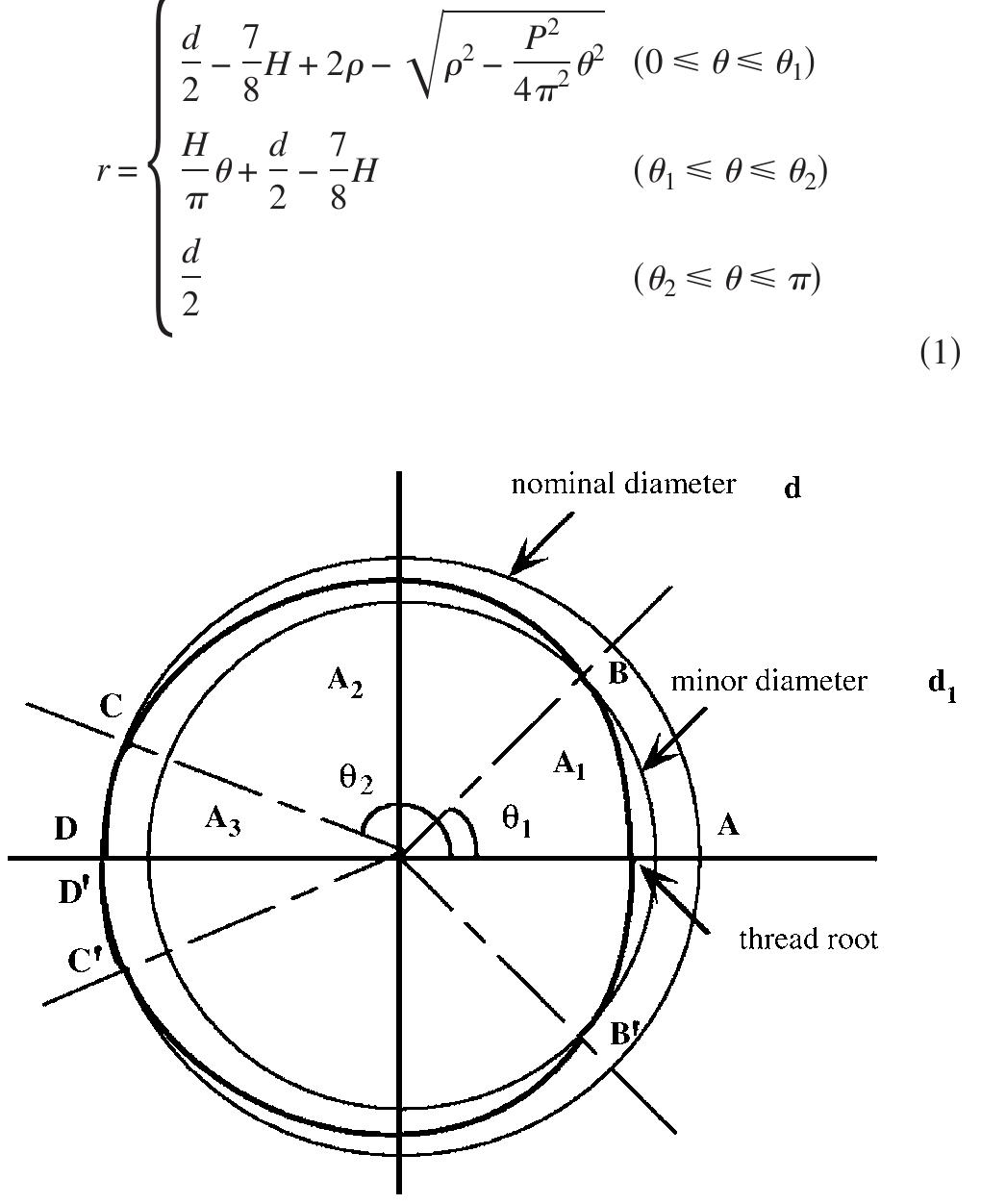 Should be more than 0.125p (p: thread pitch) for external