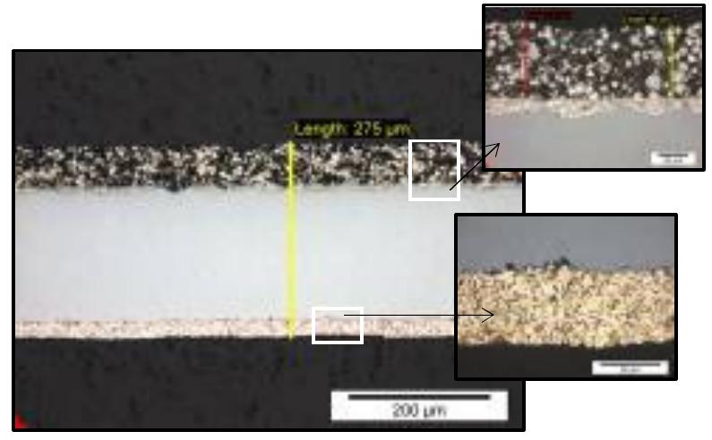 Microstructure of silicon solar cell cross-sections: mc-si