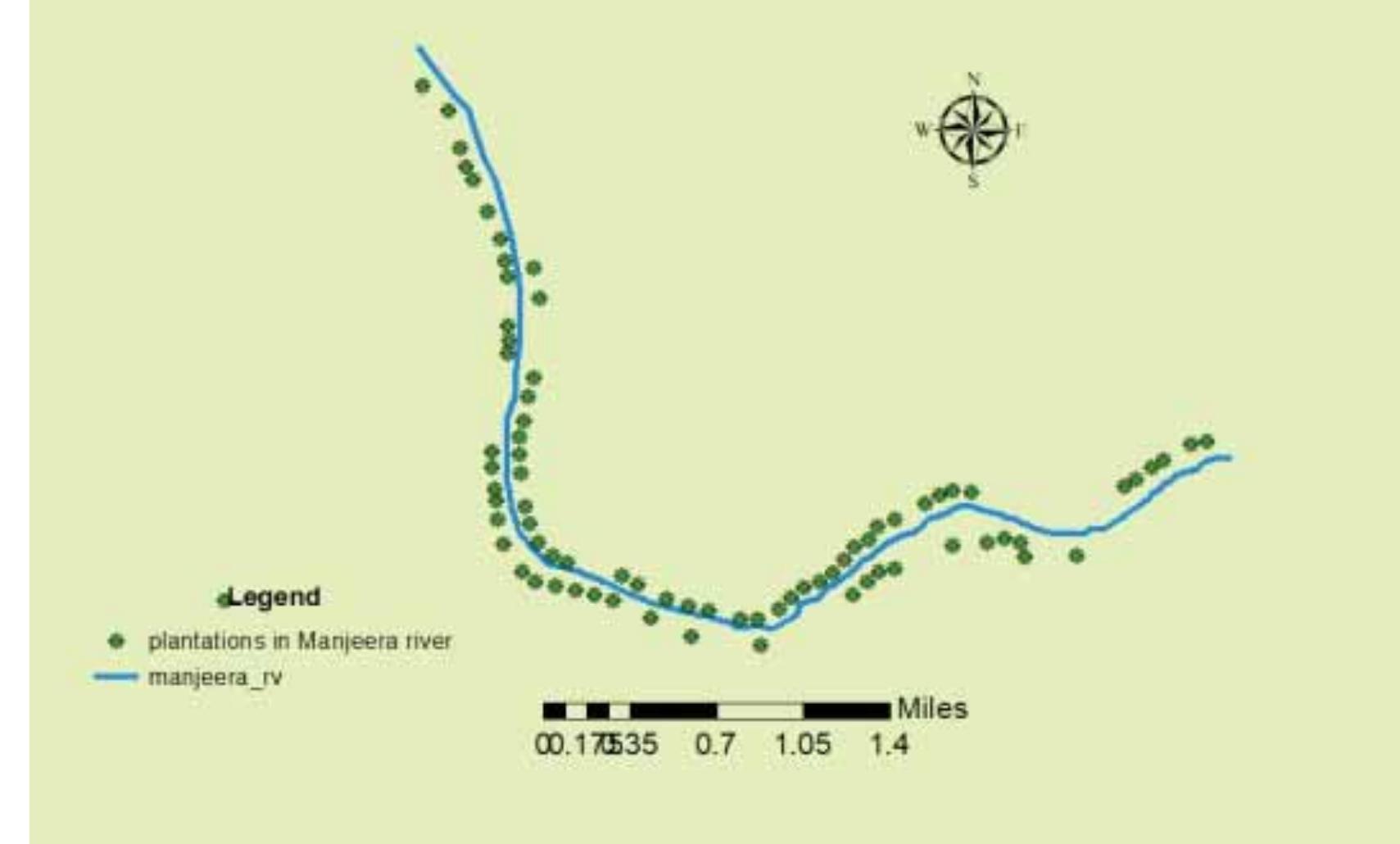 The map shows the presence of plantations in the otter