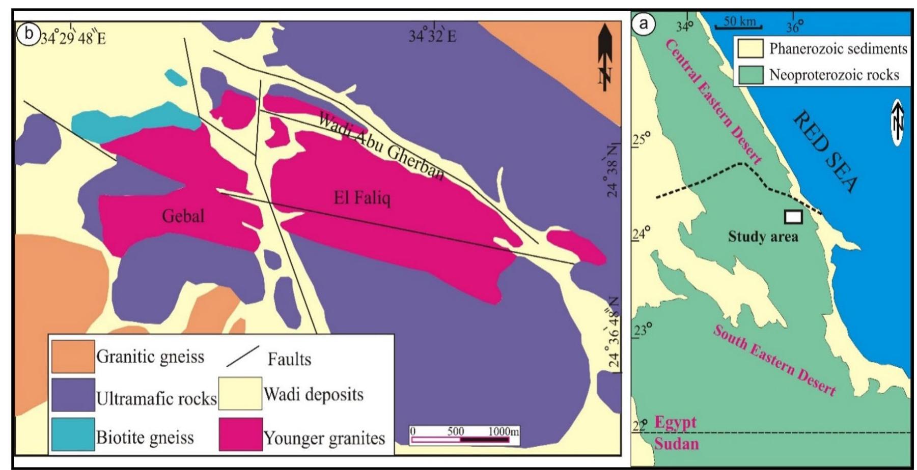Geologic map of gabal el faliq area (modified after: mahmoud