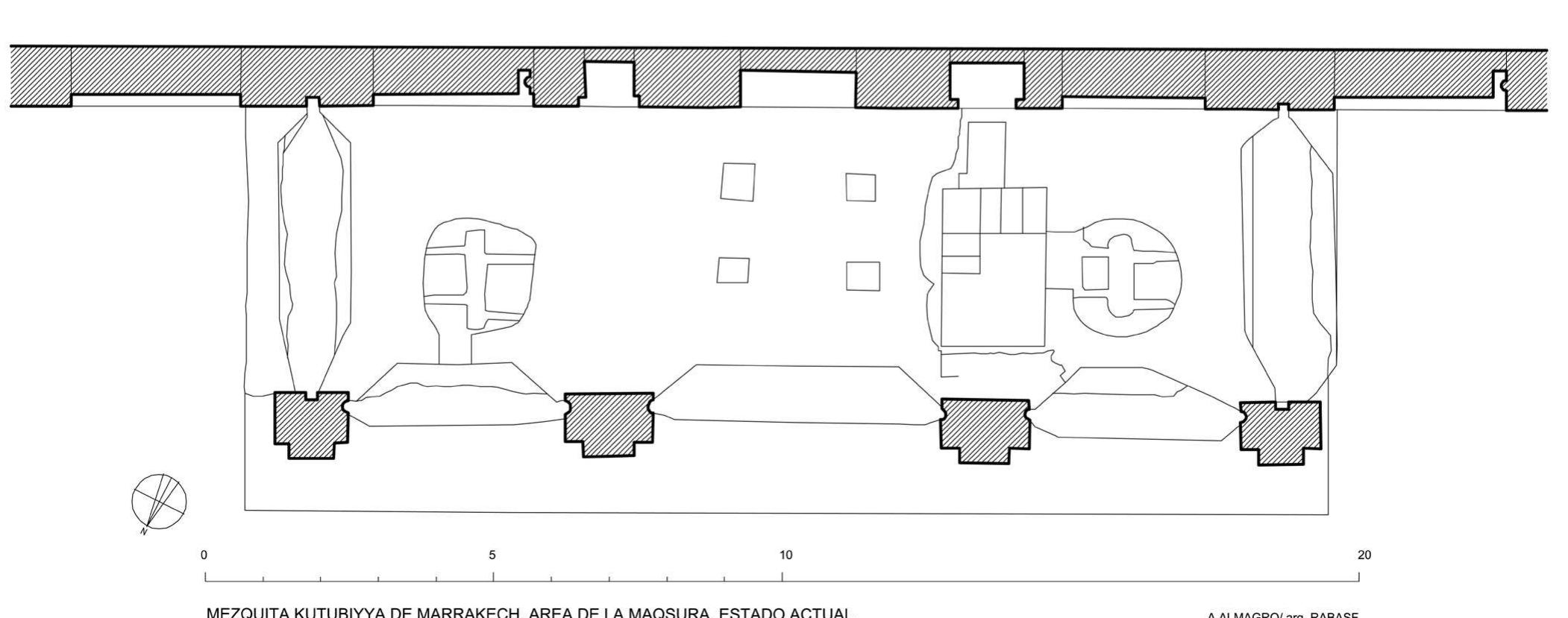 Cross section and ground plan of the maqsura zone of the