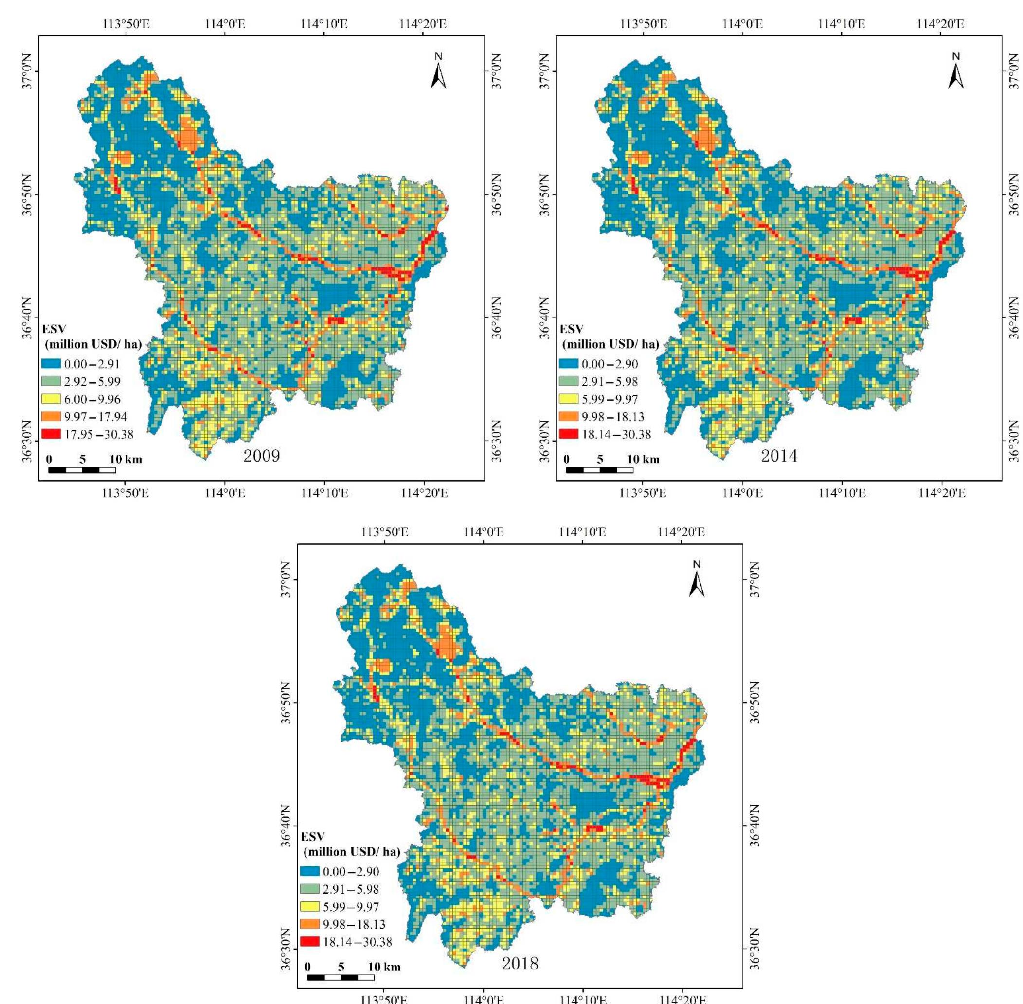 The spatial distribution maps of esv. The spatial distribution maps of esv.