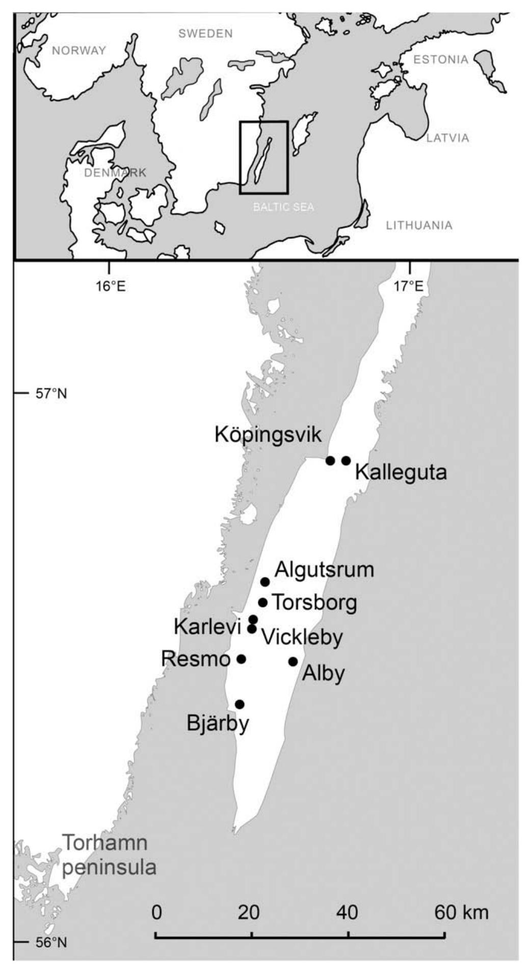 Map of oland and its location in the baltic sea, indicating