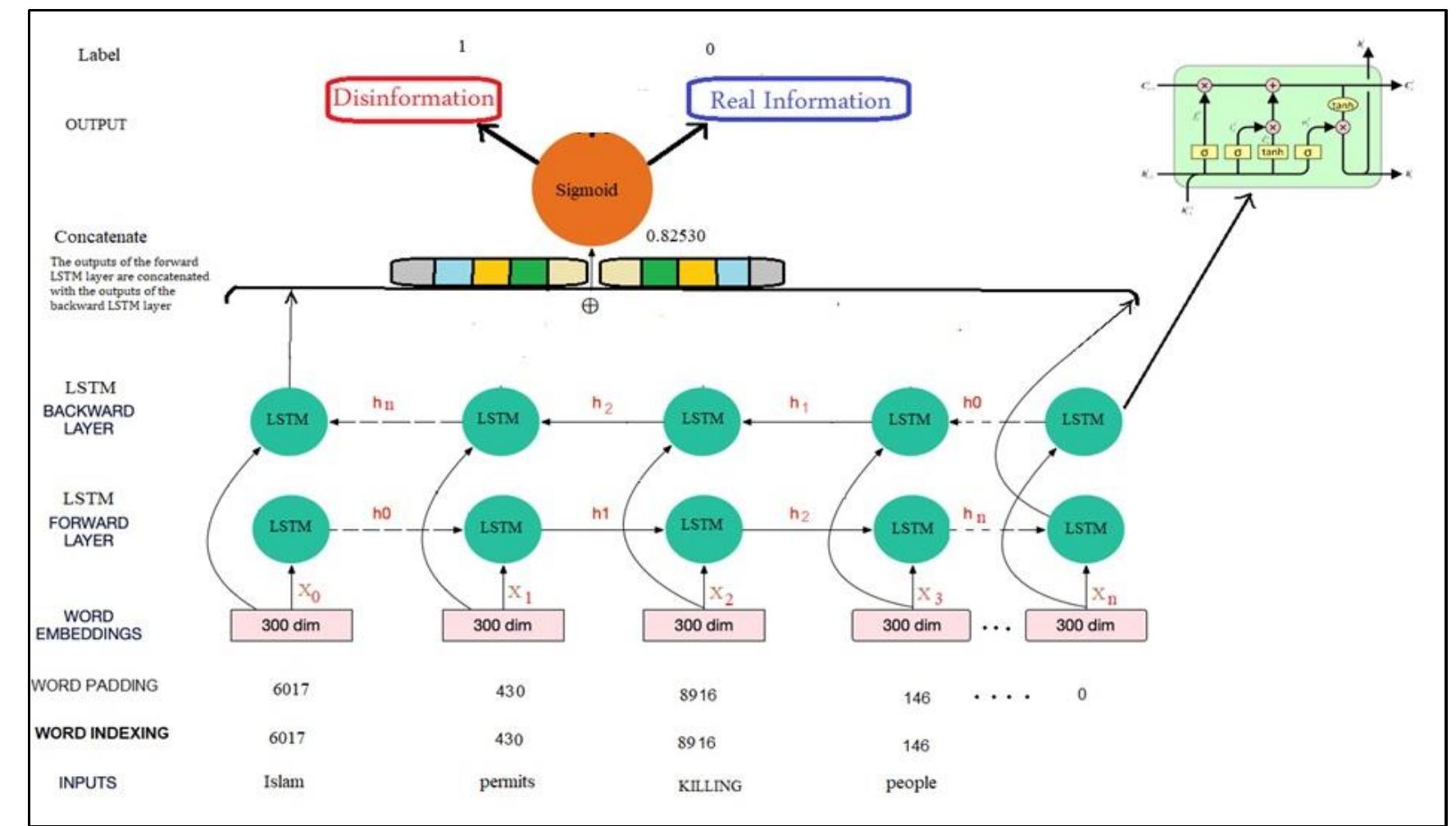 The structure of the bi-lstm model.